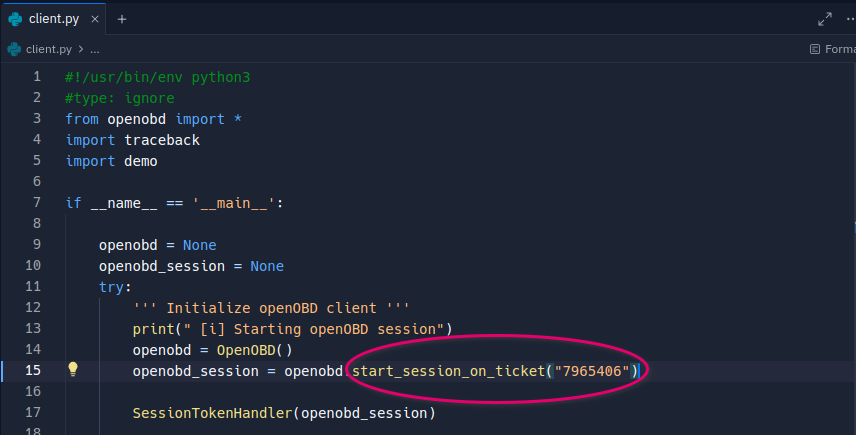 6. Run openOBD session - Developer Portal
